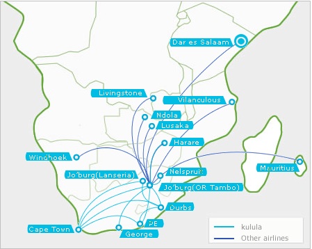 Kulula Route Map | World Airline News