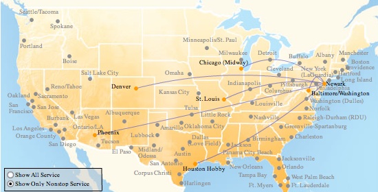Southwest EWR Route Map | World Airline News