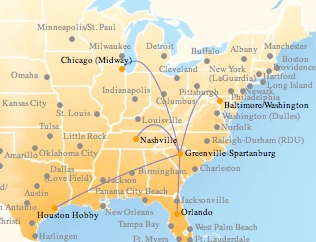Southwest GSP Route Map | World Airline News