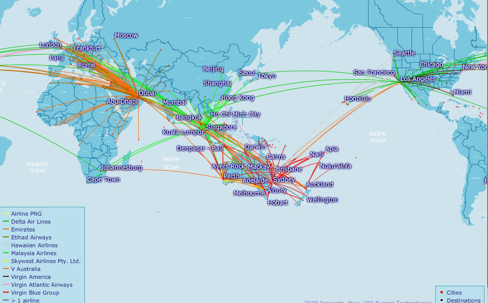 Virgin Blue route map | World Airline News