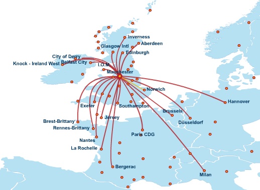 Flybe MAN 3:2012 Route Map | World Airline News