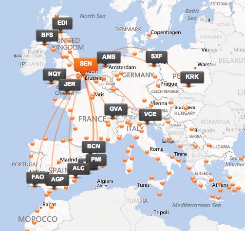 EasyJet SEN 6:2013 Route Map | World Airline News