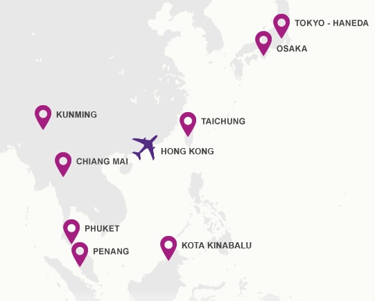 Hong Kong Express 1.2014 Route Map | World Airline News