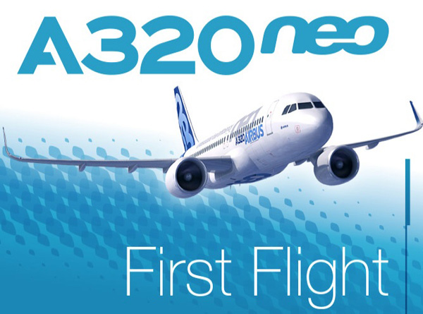 The first Airbus A320neo flies today for the first time | World Airline ...