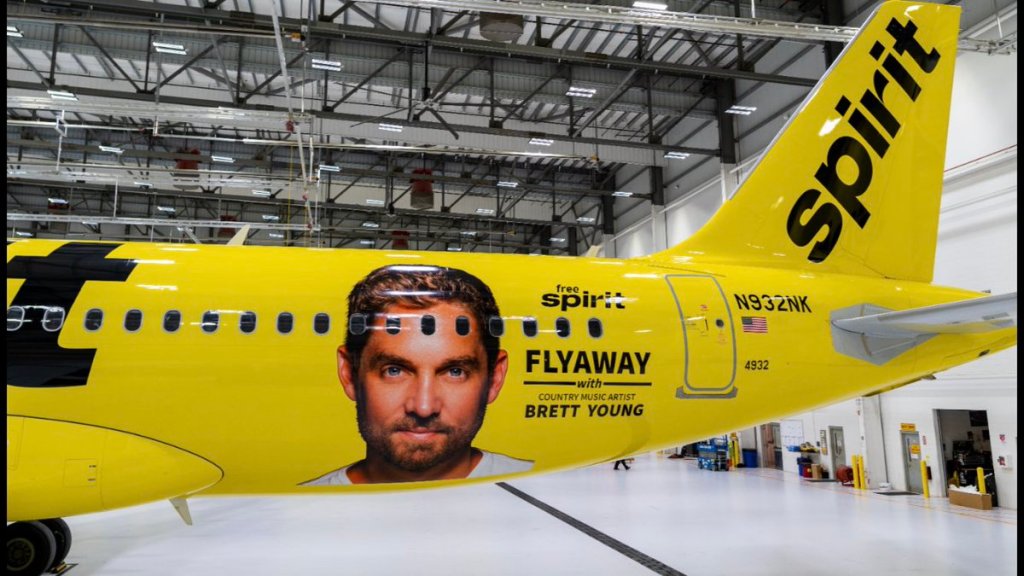 Spirit Airlines introduces a Brett Young Music logo jet on N932NK, will ...