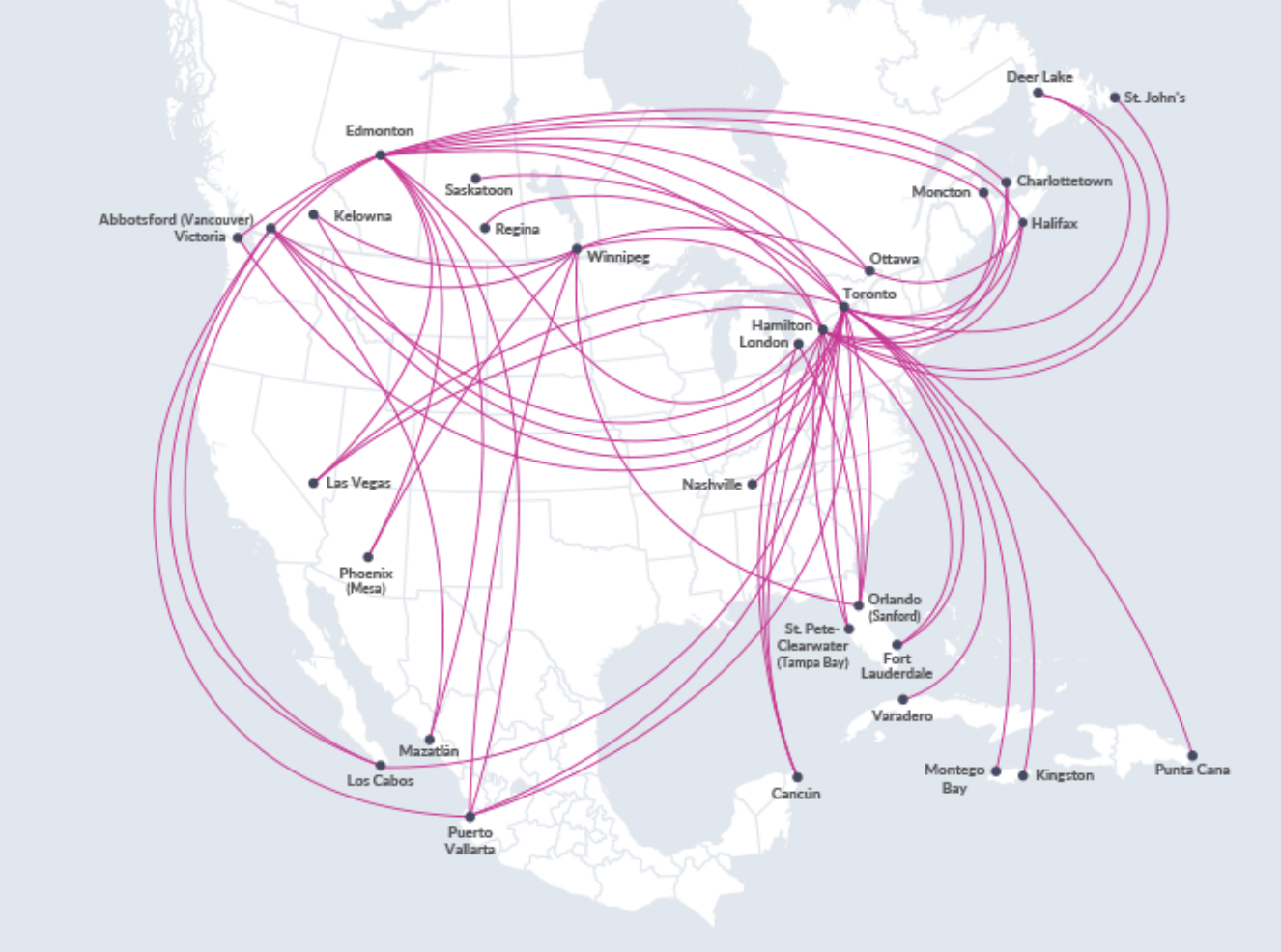 Swoop Route Map 12.2022 | World Airline News